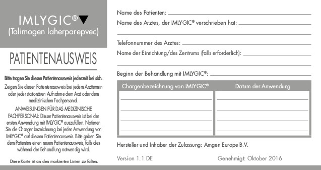 Imlygic- Materialien zur Risikominimierung